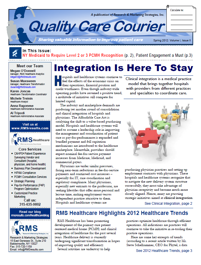 RMS Healthcare Newsletter | Quality Care Courier Issue II - RMS